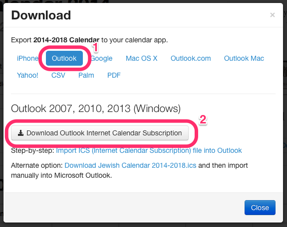 Microsoft Outlook Jewish Holidays Download For Office 365 Hebcal