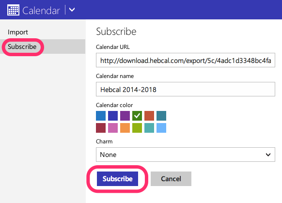 Outlook Windows 10 Jewish Calendar Download Hebcal